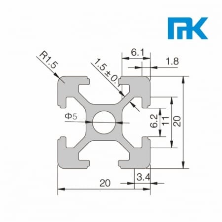 Profile 20x20 - 6mm slot - GAP Engineering