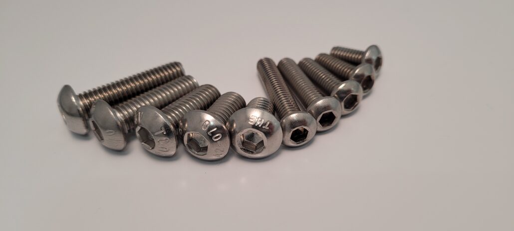 Stainless button head cap screw Bolt M10x20 (bag of 10) - GAP Engineering
